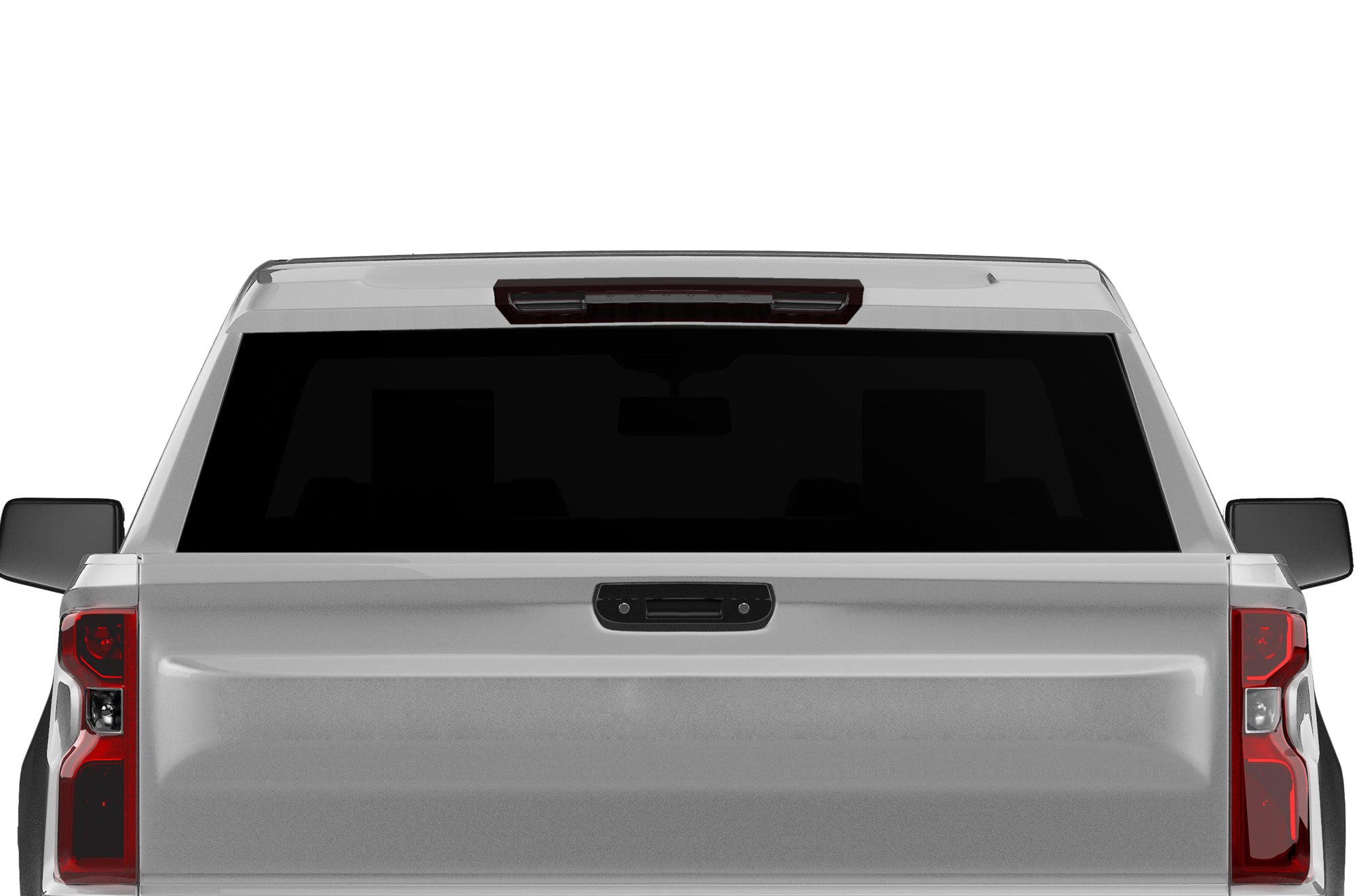 Black perforated window graphics decal for Chevrolet Silverado