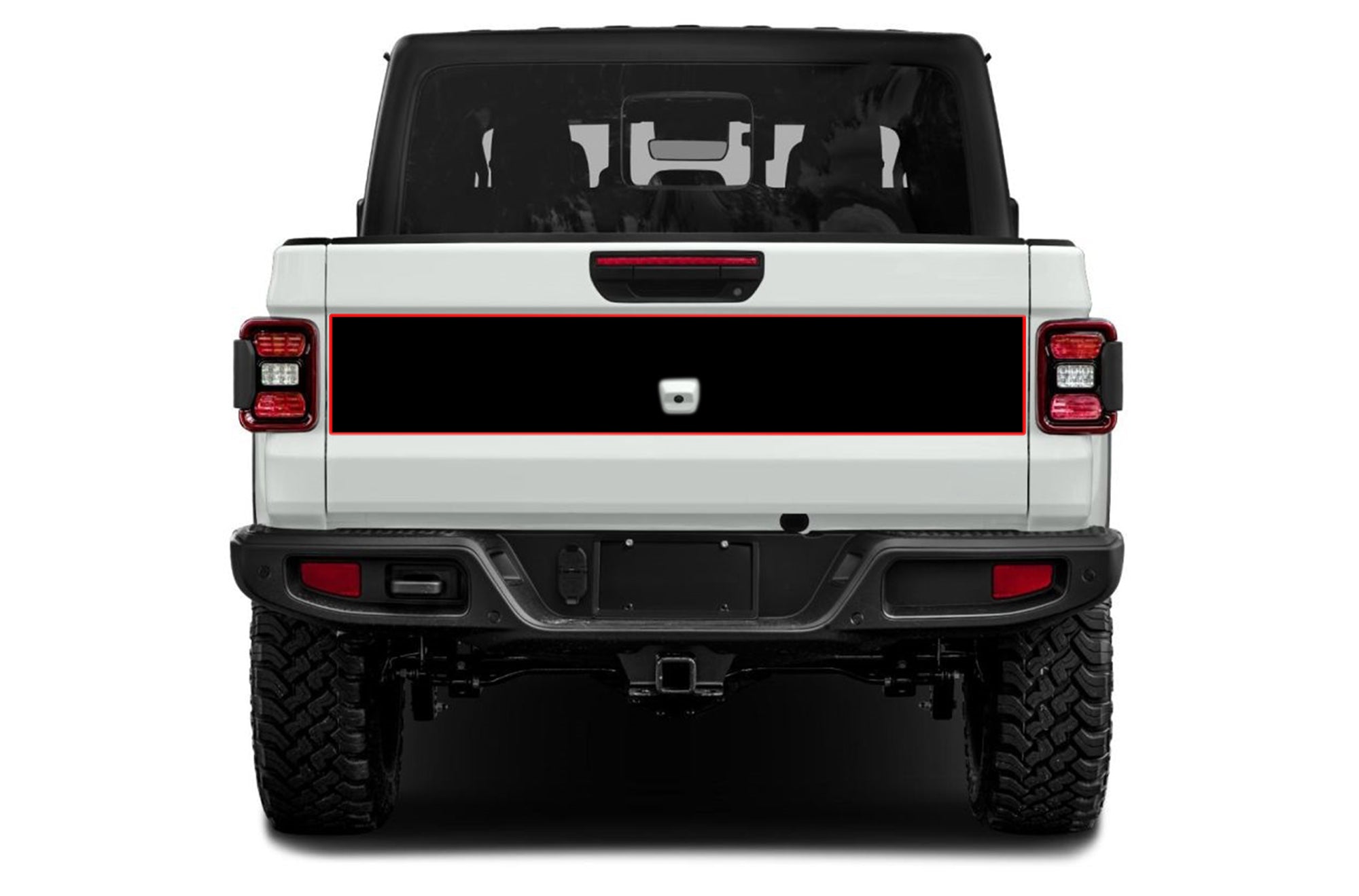 Blackout outline tailgate graphics decals for Jeep Gladiator JT