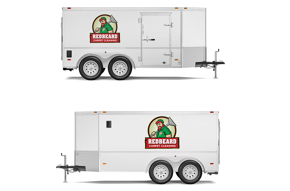 Custom business logo decals for enclosed trailer