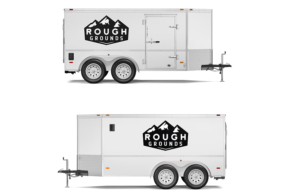 Custom business logo decals for enclosed trailer