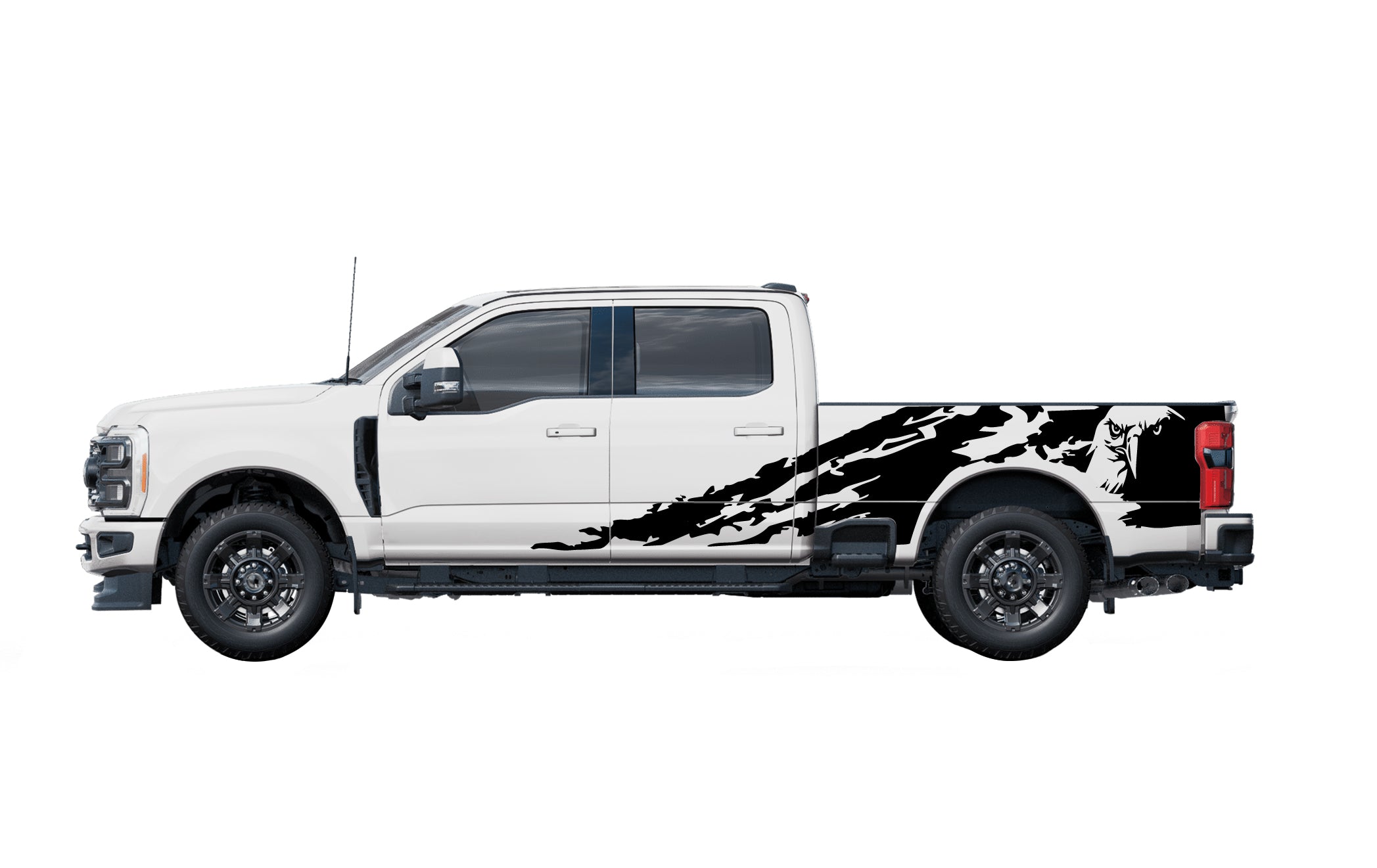 Eagle shredded side graphics decals for Ford F-250