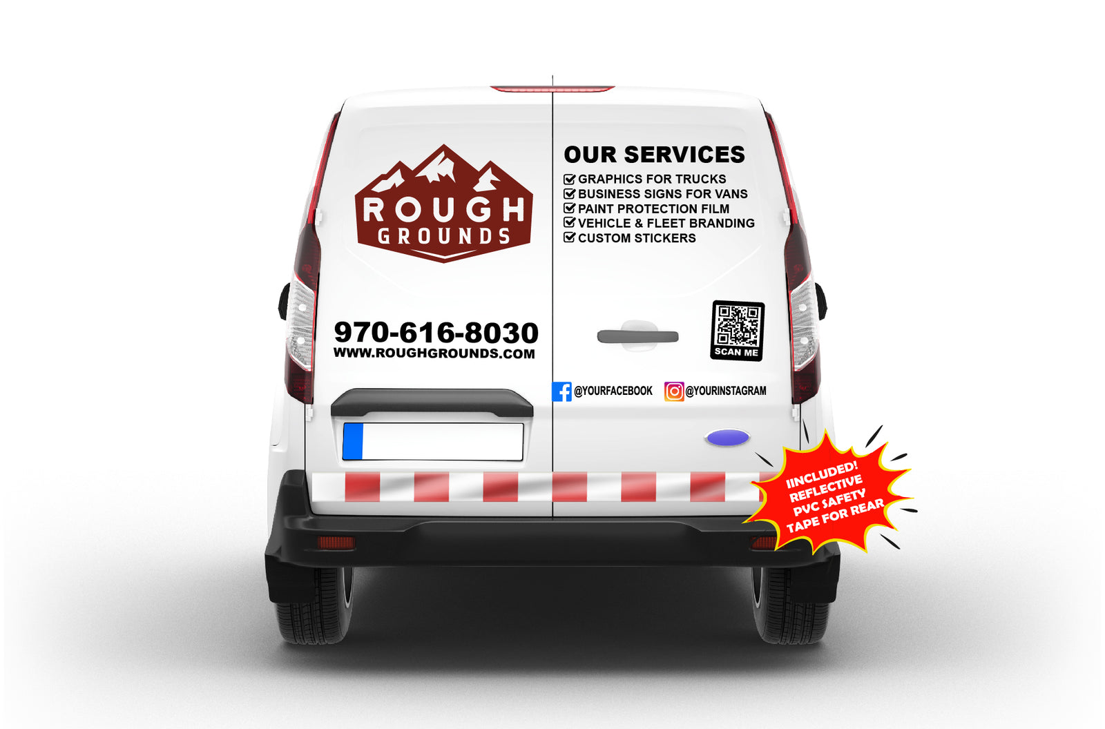 Ford Transit Connect Full Decal Kit – Business Signs & Reflective Tape