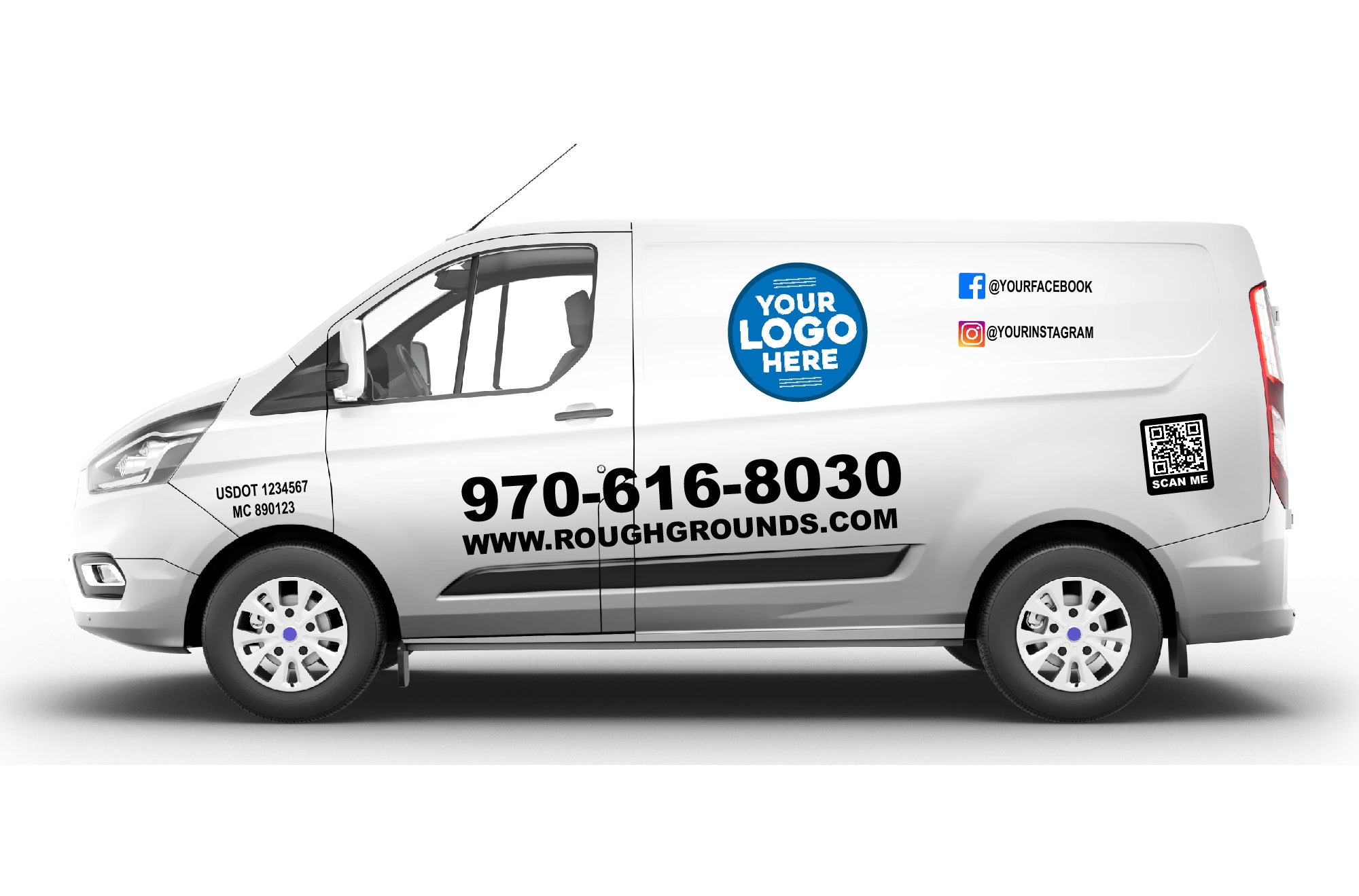 Ford Transit Custom Full Decal Kit – Business Signs & Reflective Tape