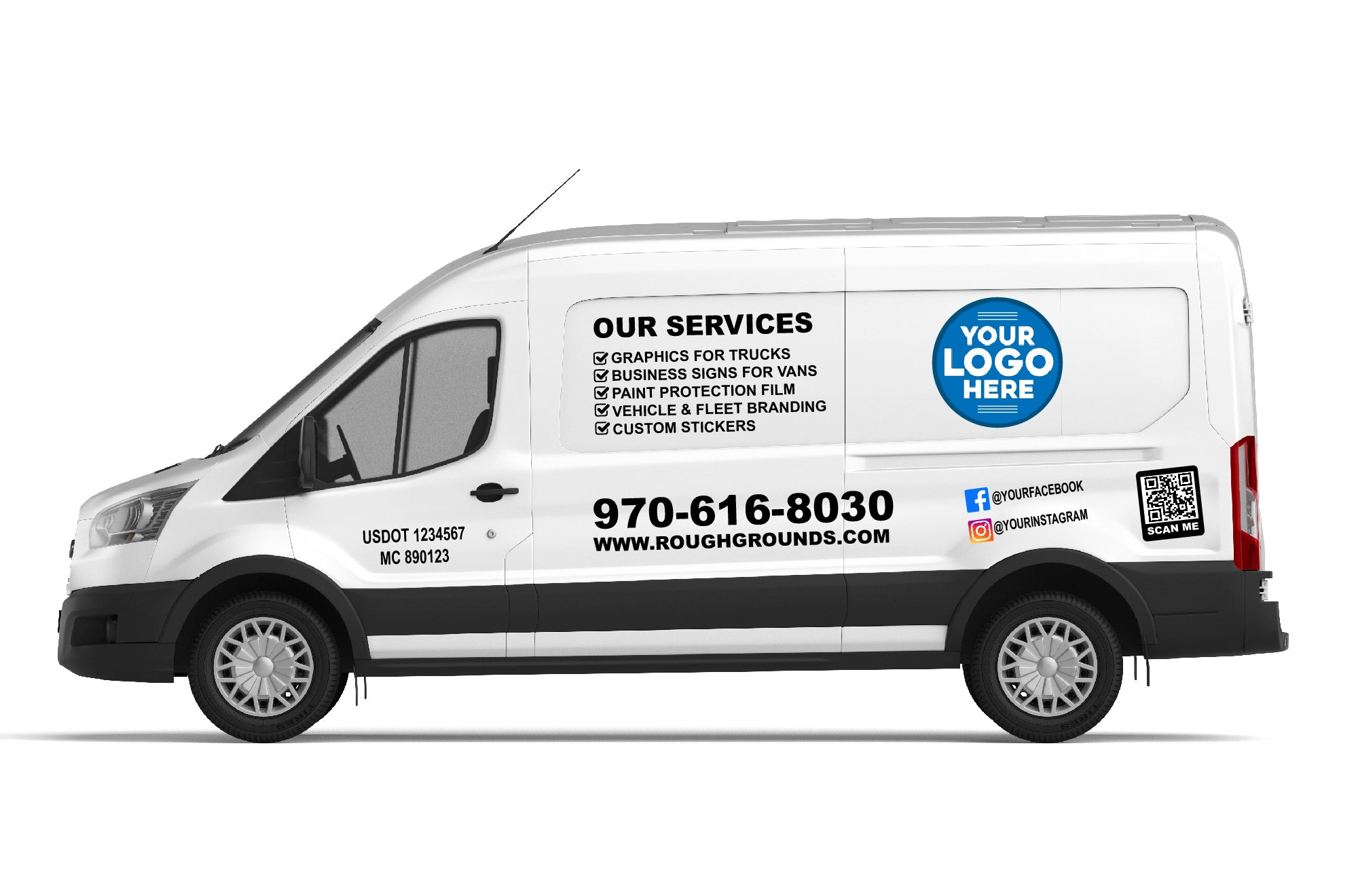 Ford Transit Full Decal Kit – Business Signs & Reflective Tape