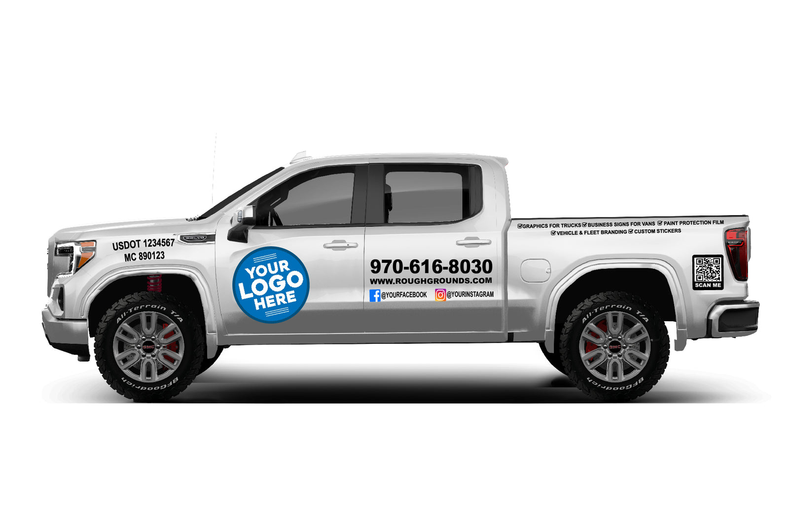 Custom GMC Sierra Truck Decals | Full Business Branding Kit