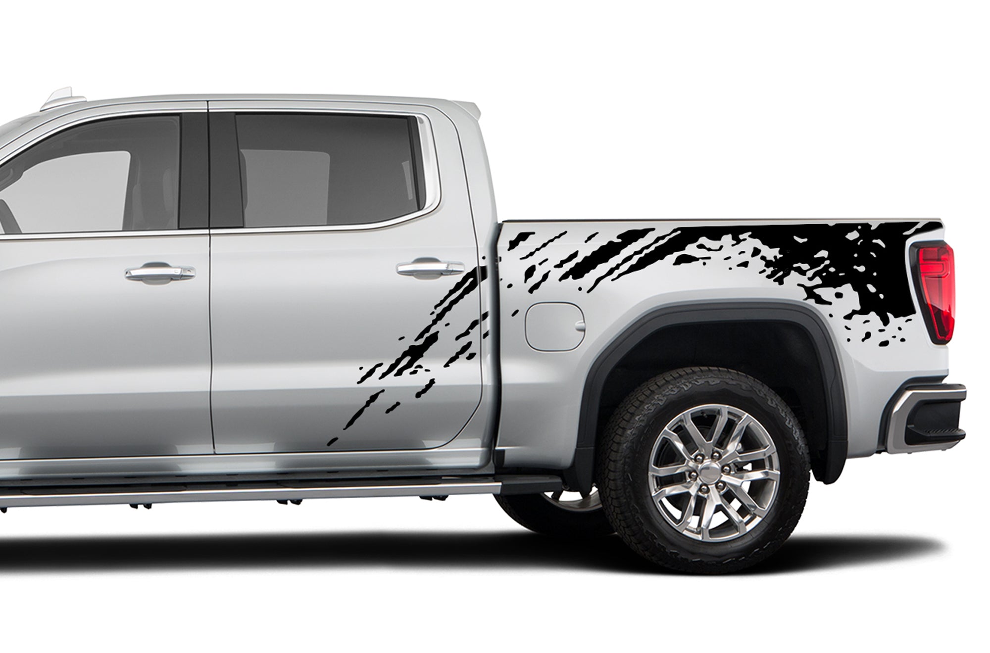 Mud splash side bed graphics decals for GMC Sierra