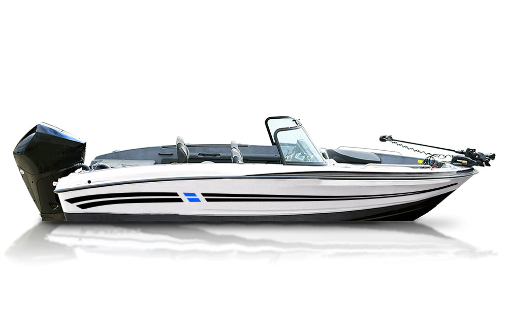 Replacement graphics decals for bass boat (Kit RG25002)