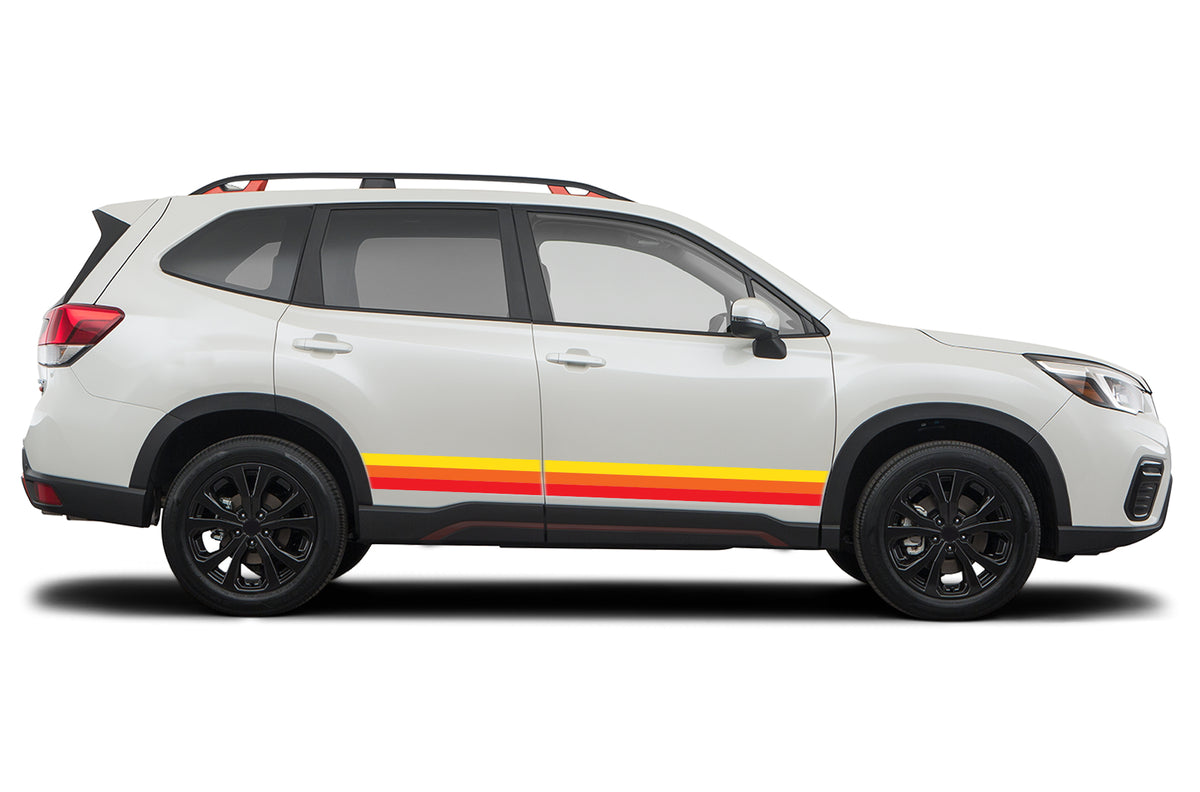 Retro themes side graphics decals for Subaru Forester 2019 2024