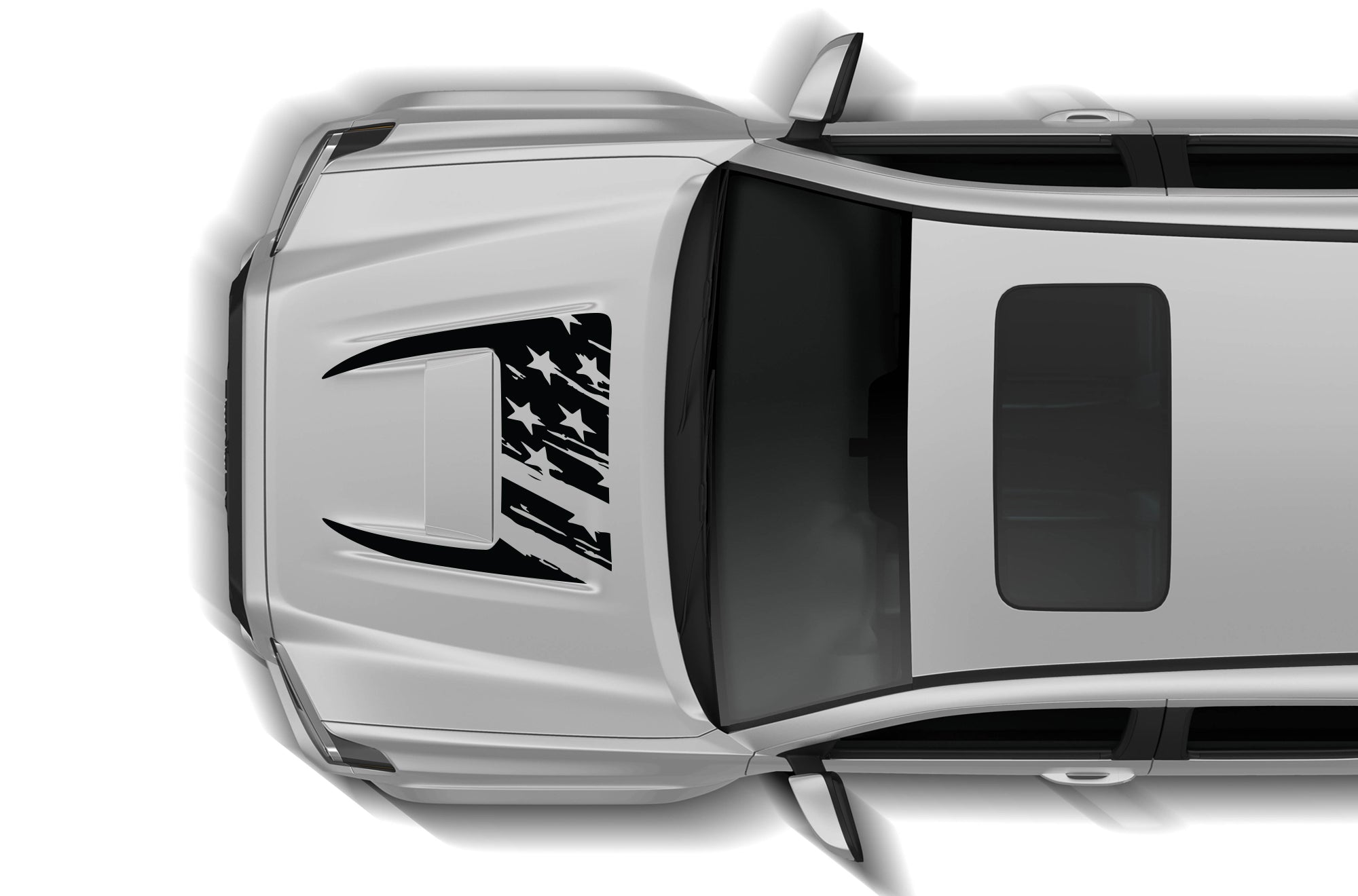 Tattered US hood decals graphics for Toyota Tacoma TRD pro 2016-2023