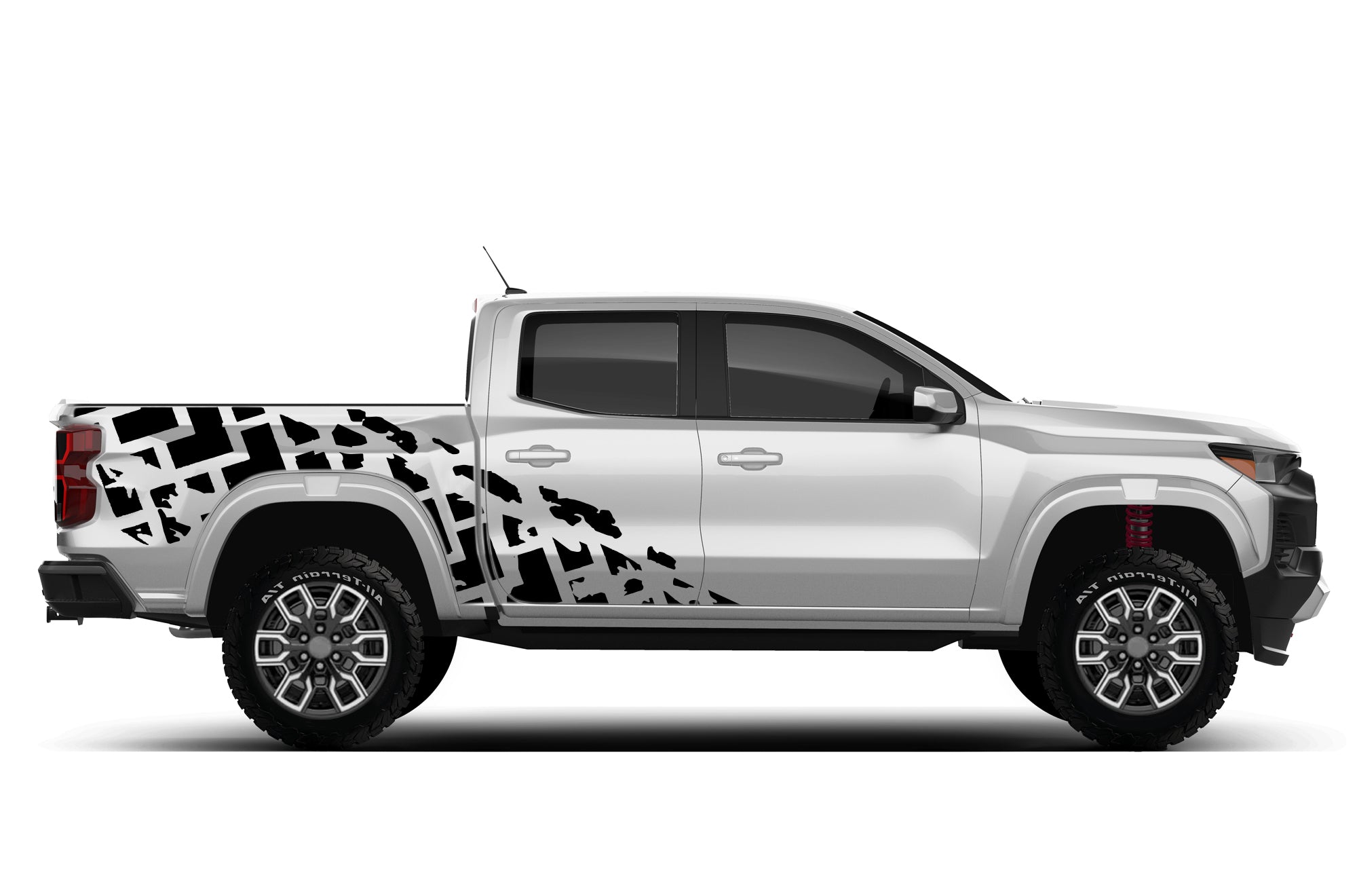 Tire truck side graphics decals for Chevrolet Colorado