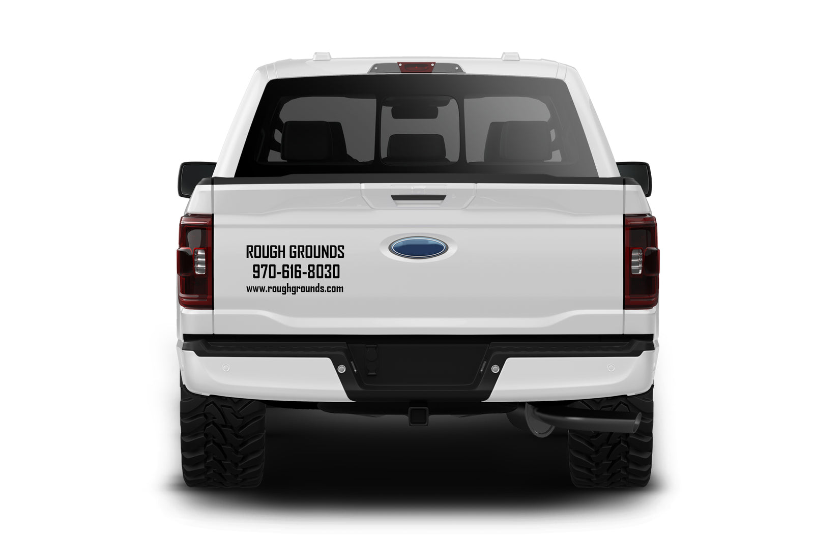 Custom business truck signs, decals lettering for extended cab pickups