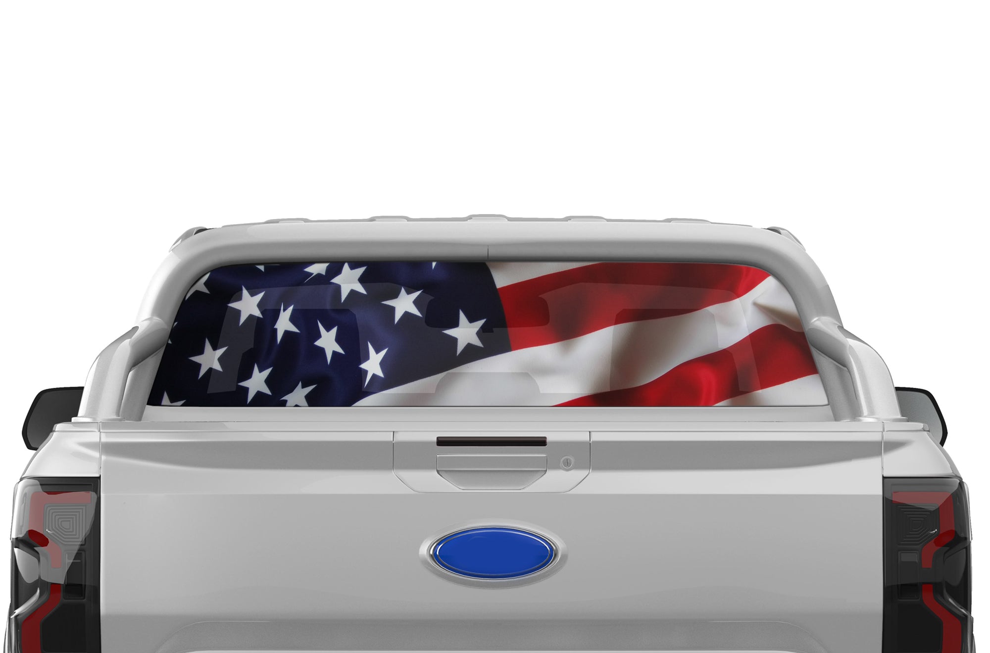 USA flag perforated window decal graphics for Ford Ranger 2019-2023