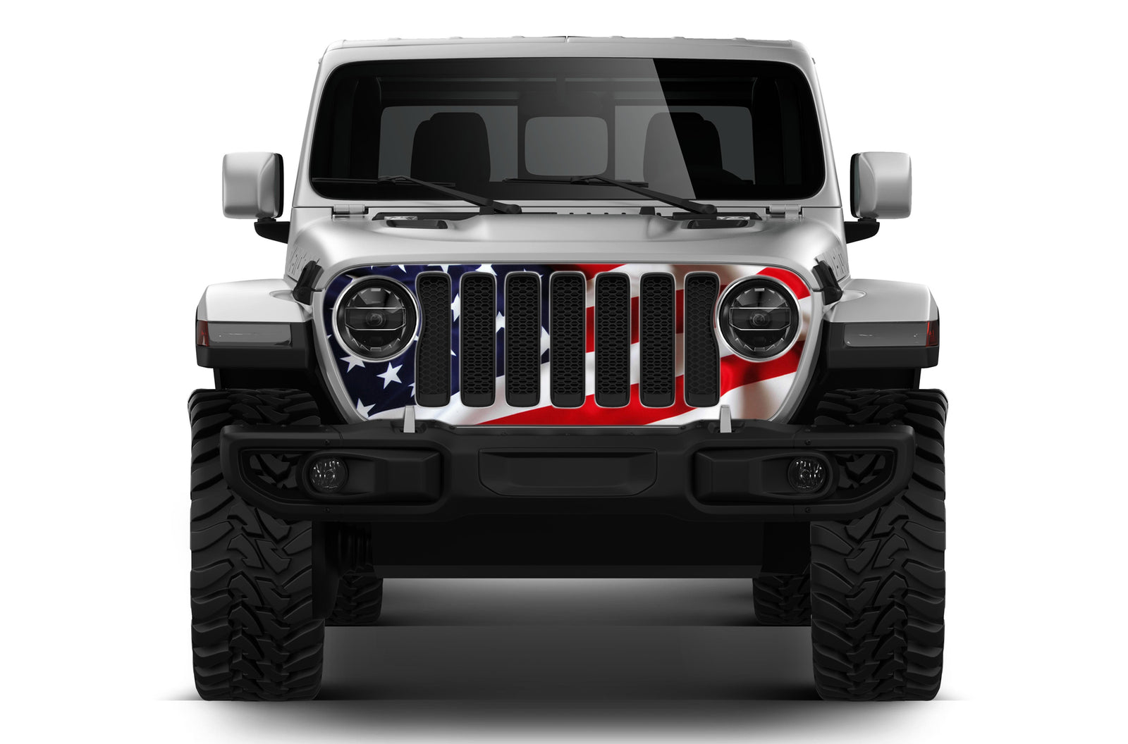 USA flag print grille graphics decals for Jeep Gladiator JT