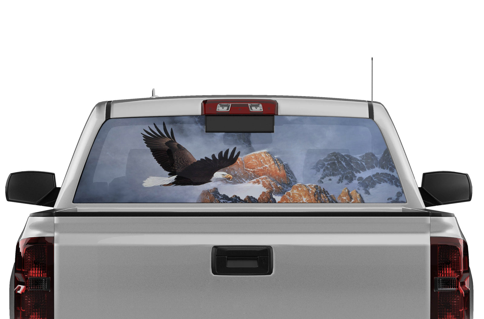 Wild eagle perforated decal for Chevrolet Silverado 2014-2018