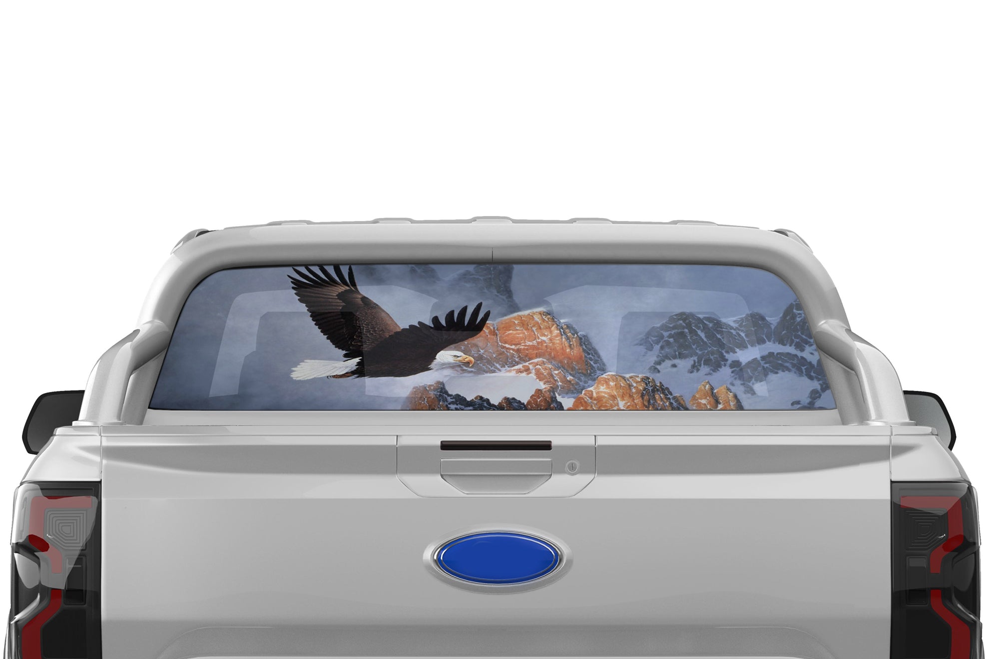Wild eagle perforated rear window graphics for Ford Ranger 2019-2023
