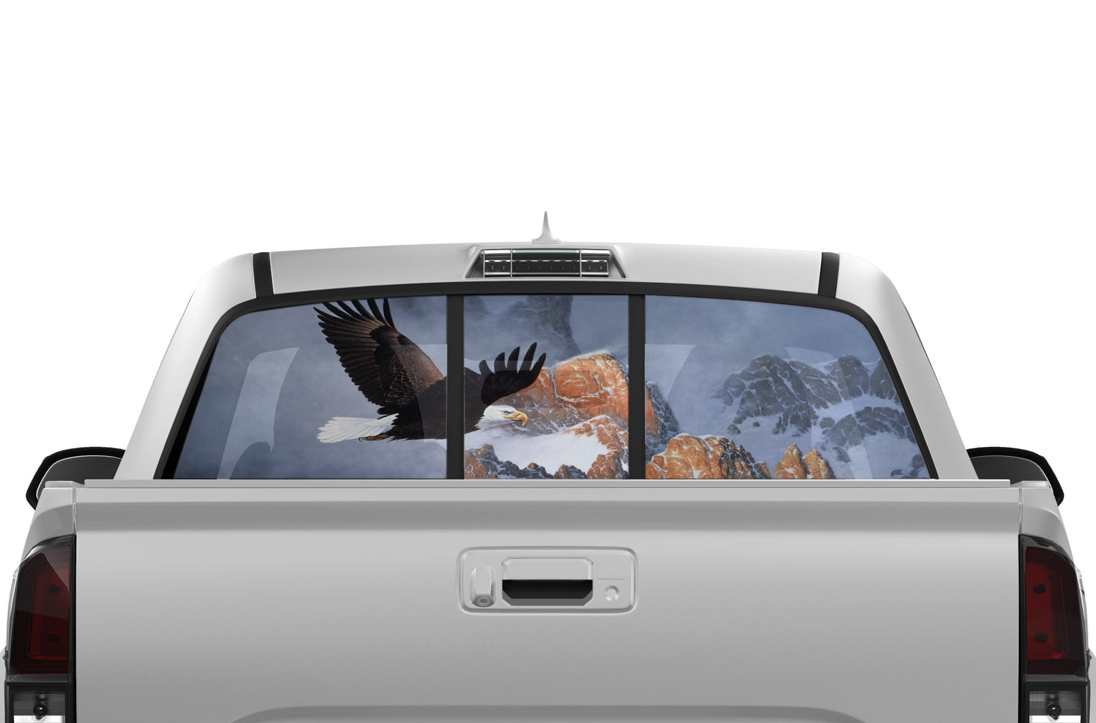 Wild eagle perforated rear window decals for Toyota Tacoma 2016-2023