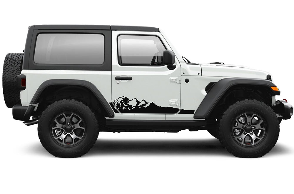 Adventure mountains decals compatible with Jeep Wrangler JL 2 doors