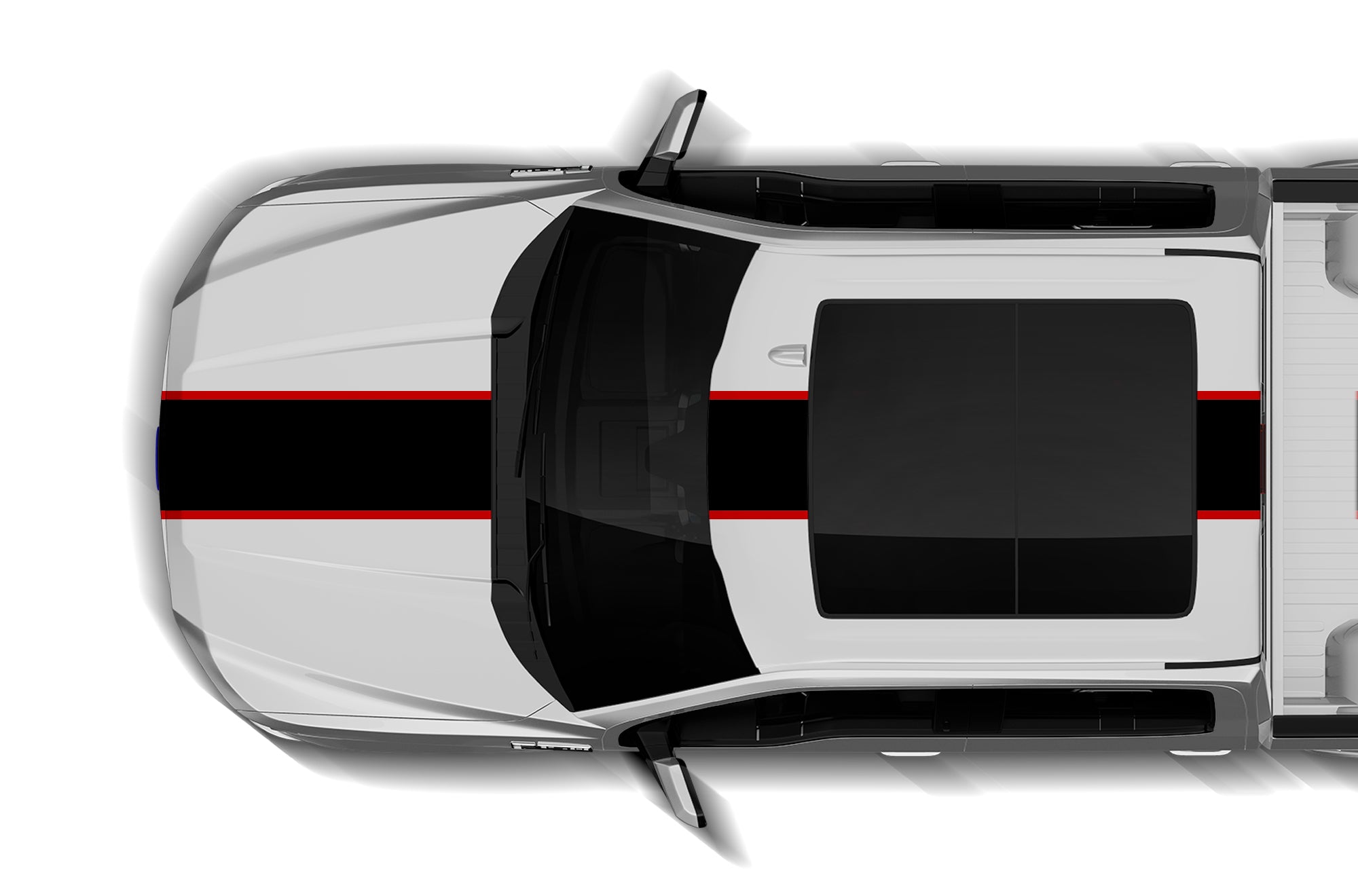 Center rally racing stripes graphics decals for Ford F150 2015-2020