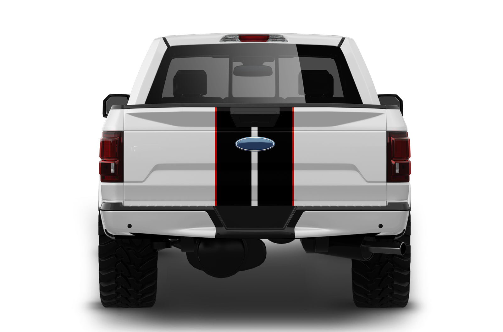 Dual rally racing stripes graphics decals for Ford F150 2015-2020