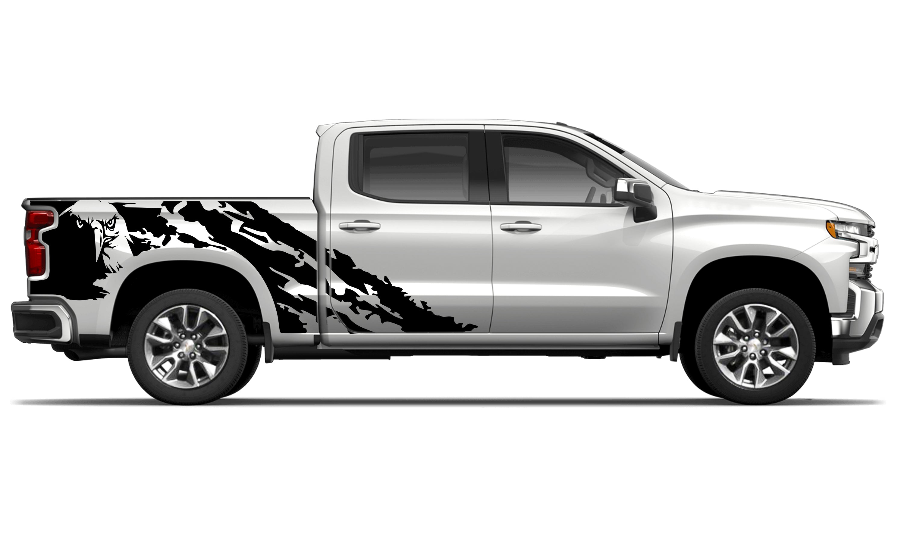 Eagle shredded graphics decals for Chevrolet Silverado