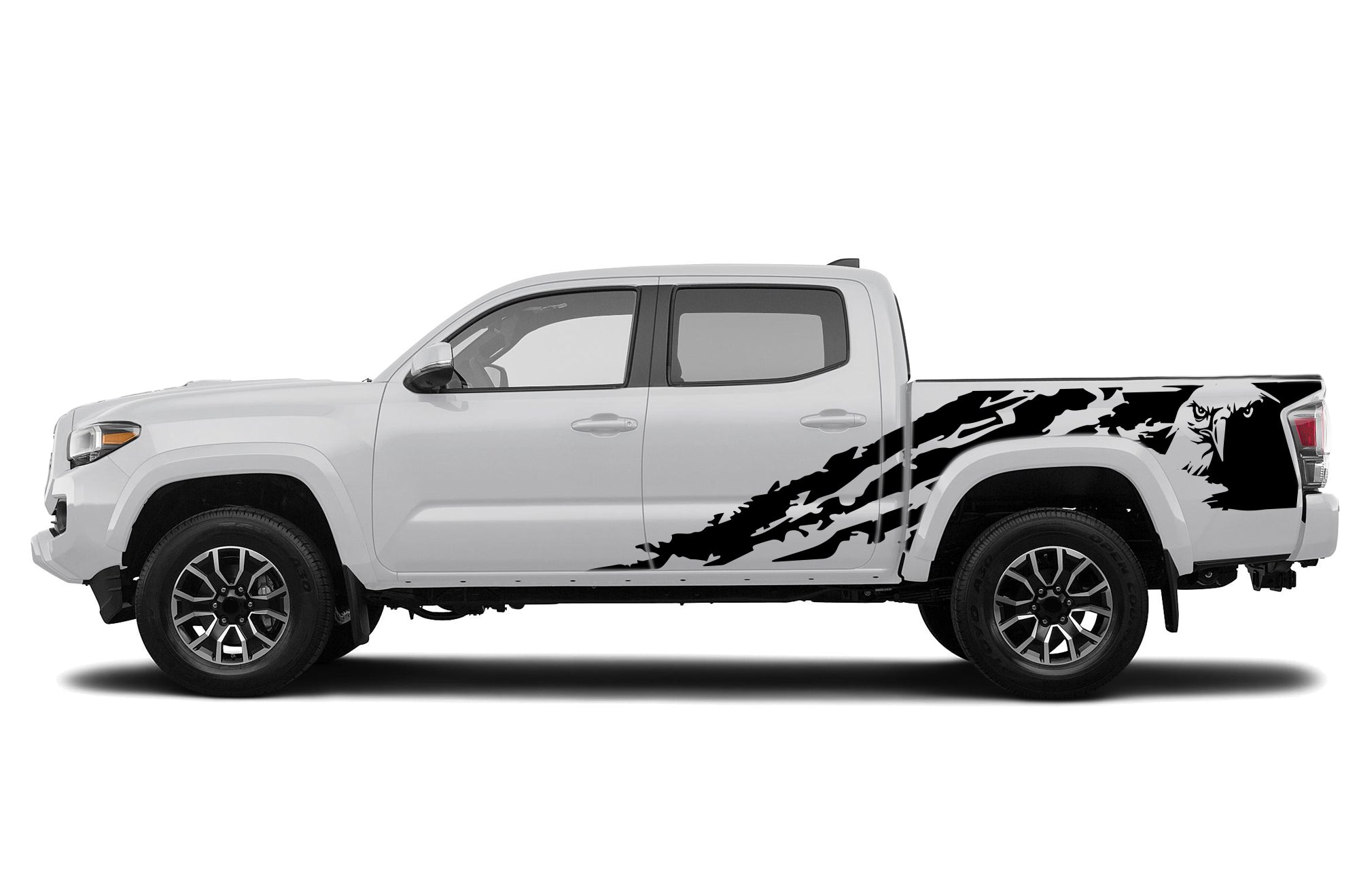 Eagle shredded side graphics decals for Toyota Tacoma 2016-2023