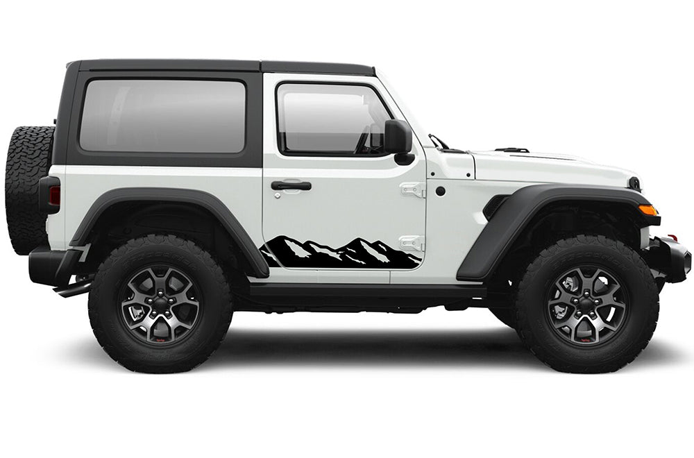 Mountains side graphics decal compatible with Jeep Wrangler JL 2 doors