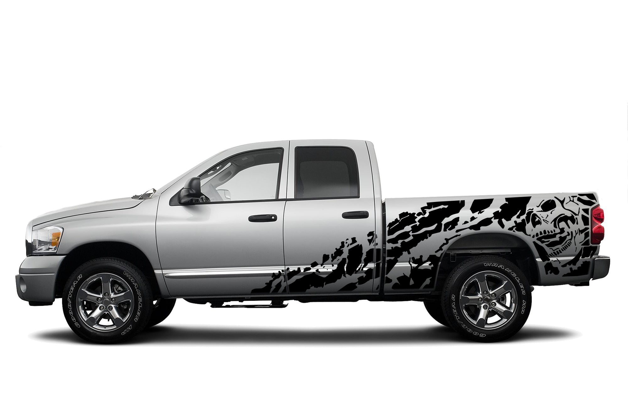 Nightmare shredded side graphics decals for Dodge Ram 2002-2008