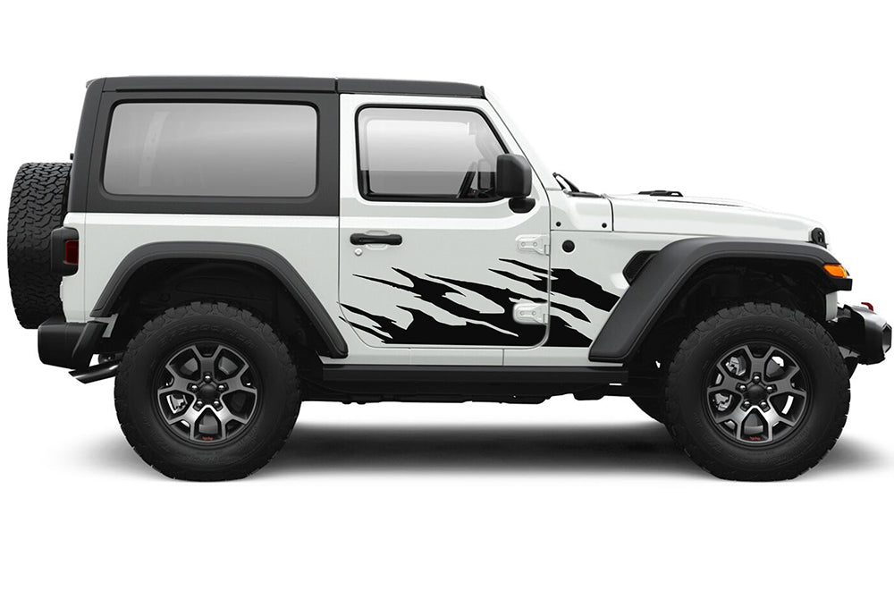 Side mud splash graphics decals compatible with Wrangler JL 2 doors