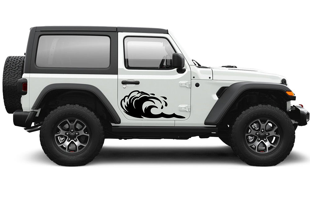 Side door wave graphics decal compatible with Jeep Wrangler JL 2 doors